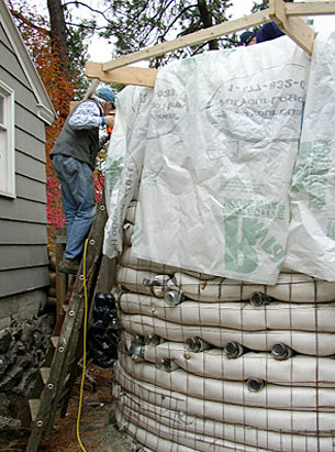 Rice-Hull Bagwall Construction